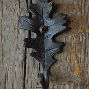 Hand Forged Oak Leaf Hook - Etsy