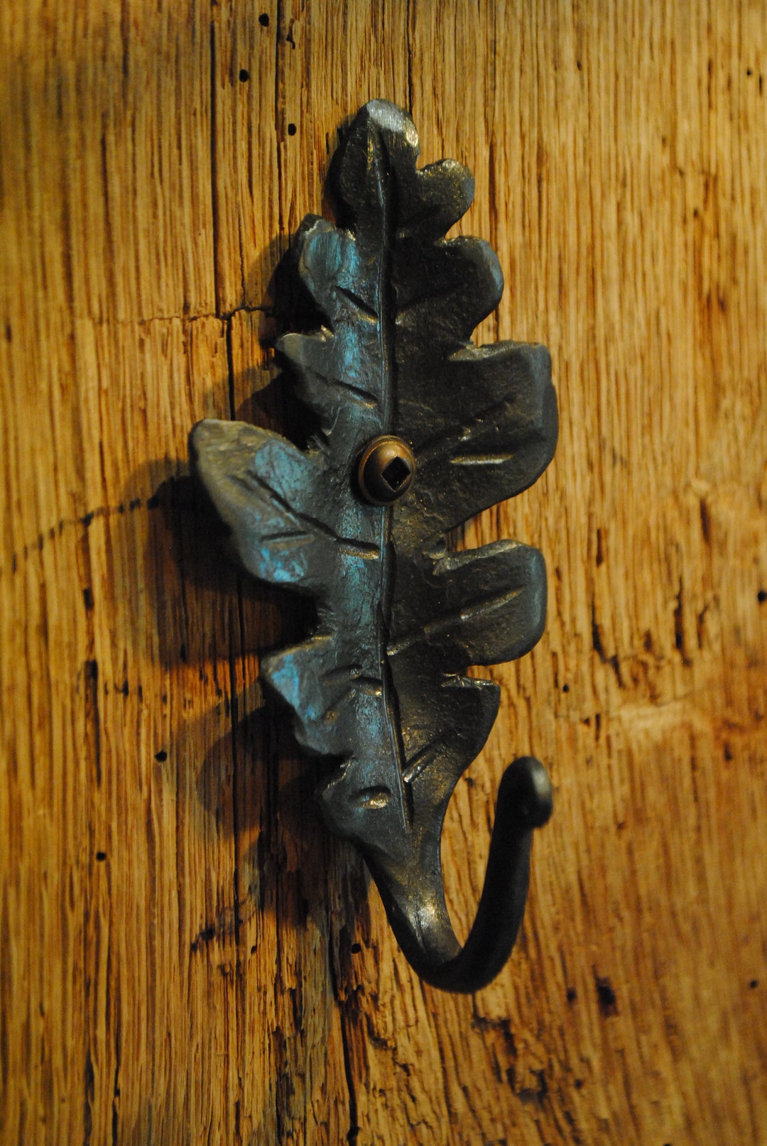 Hand Forged Oak Leaf Hook - Etsy