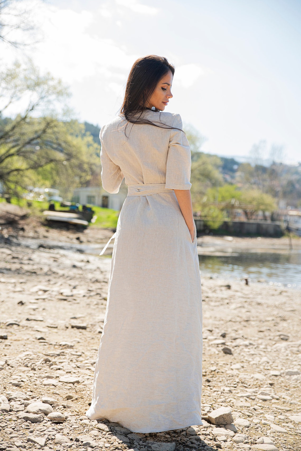 Lavender Linen Dress Linen Dress Women Maxi Linen Dress - Etsy