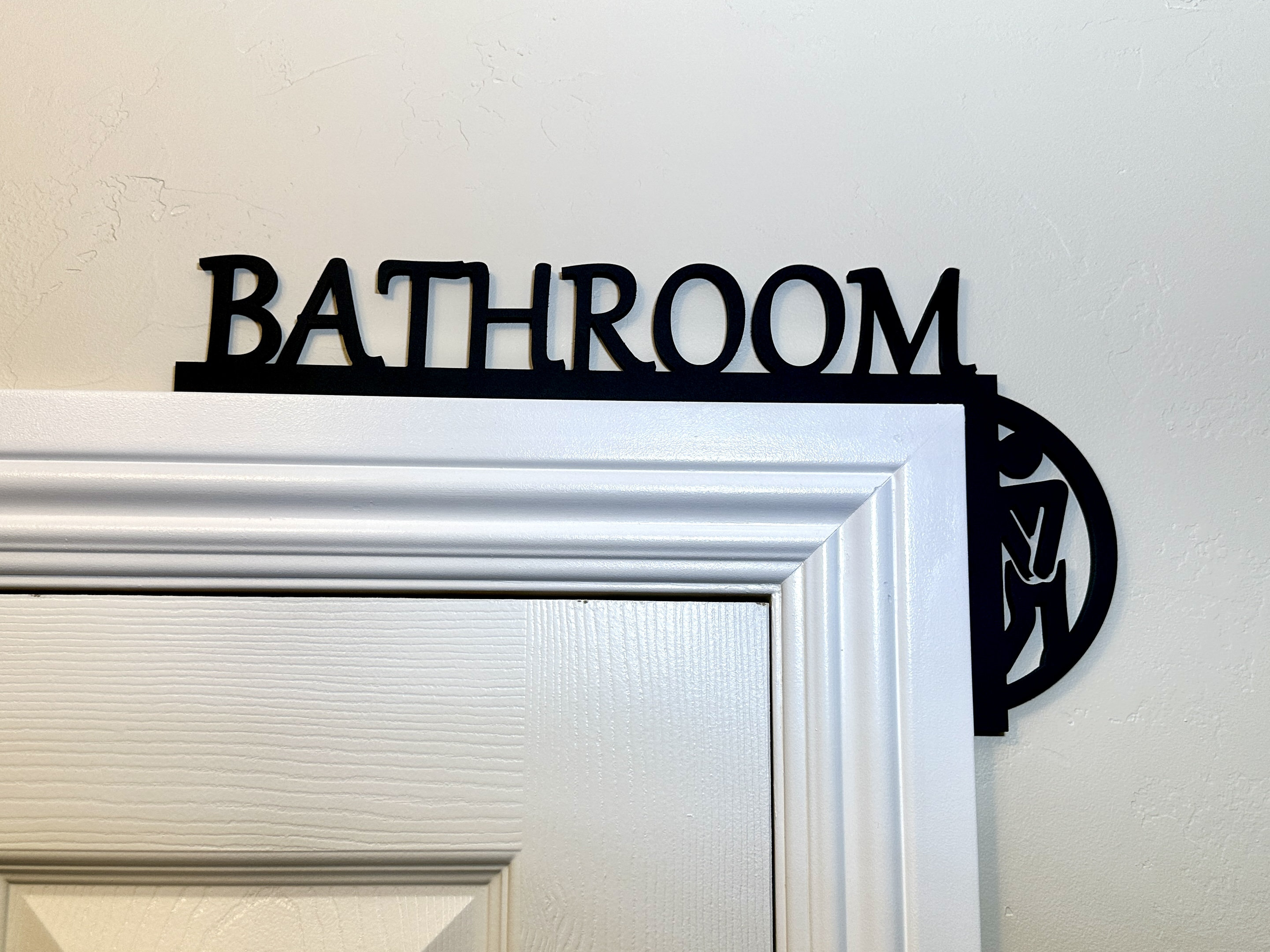 Painted Wood Bathroom Door Topper Sign: Airbnb Decor - Etsy