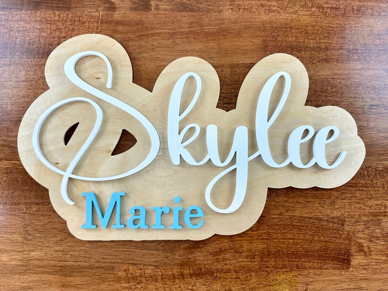 Custom Wood Baby Name Sign, Large Wood Name Sign, Nursery Name Sign ...