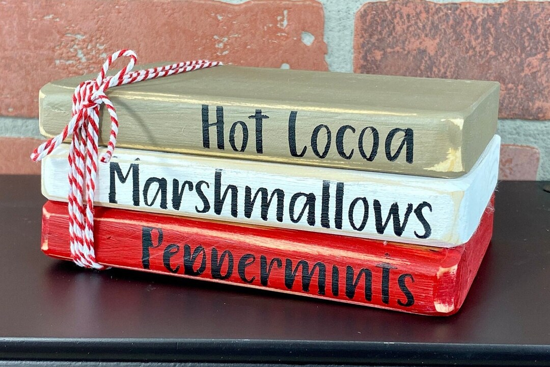 Holiday Mini Faux Book Stack: Tiered Tray Christmas Decor - Etsy