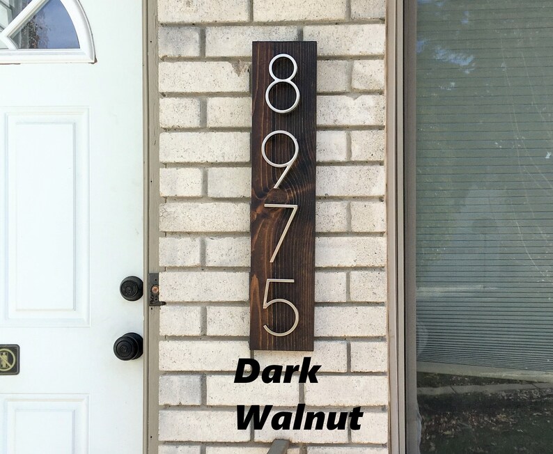 Home Wood Address SignModern Floating Number Wood Address | Etsy