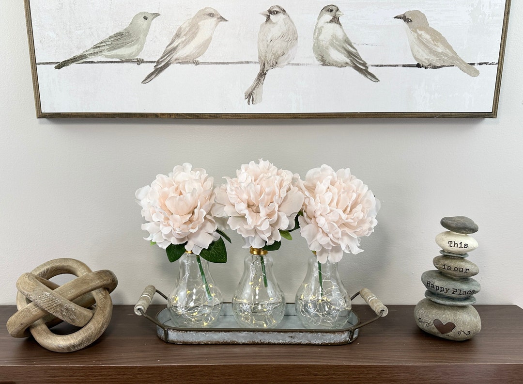 Light Bulb Centerpiece, Farmhouse Centerpiece, Rustic Home Decor ...