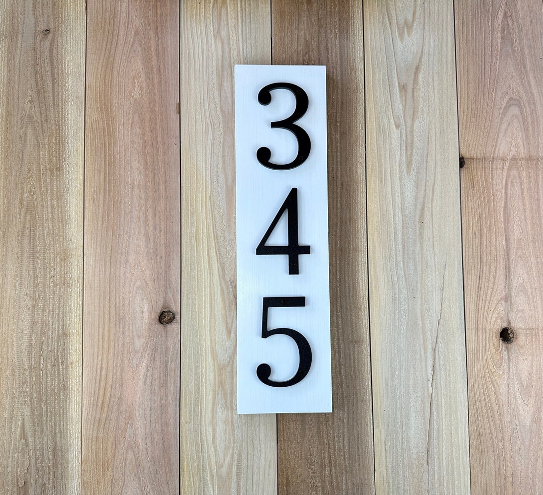 Vertical Wood Address Sign, Modern Floating HDPE Numbers - Etsy