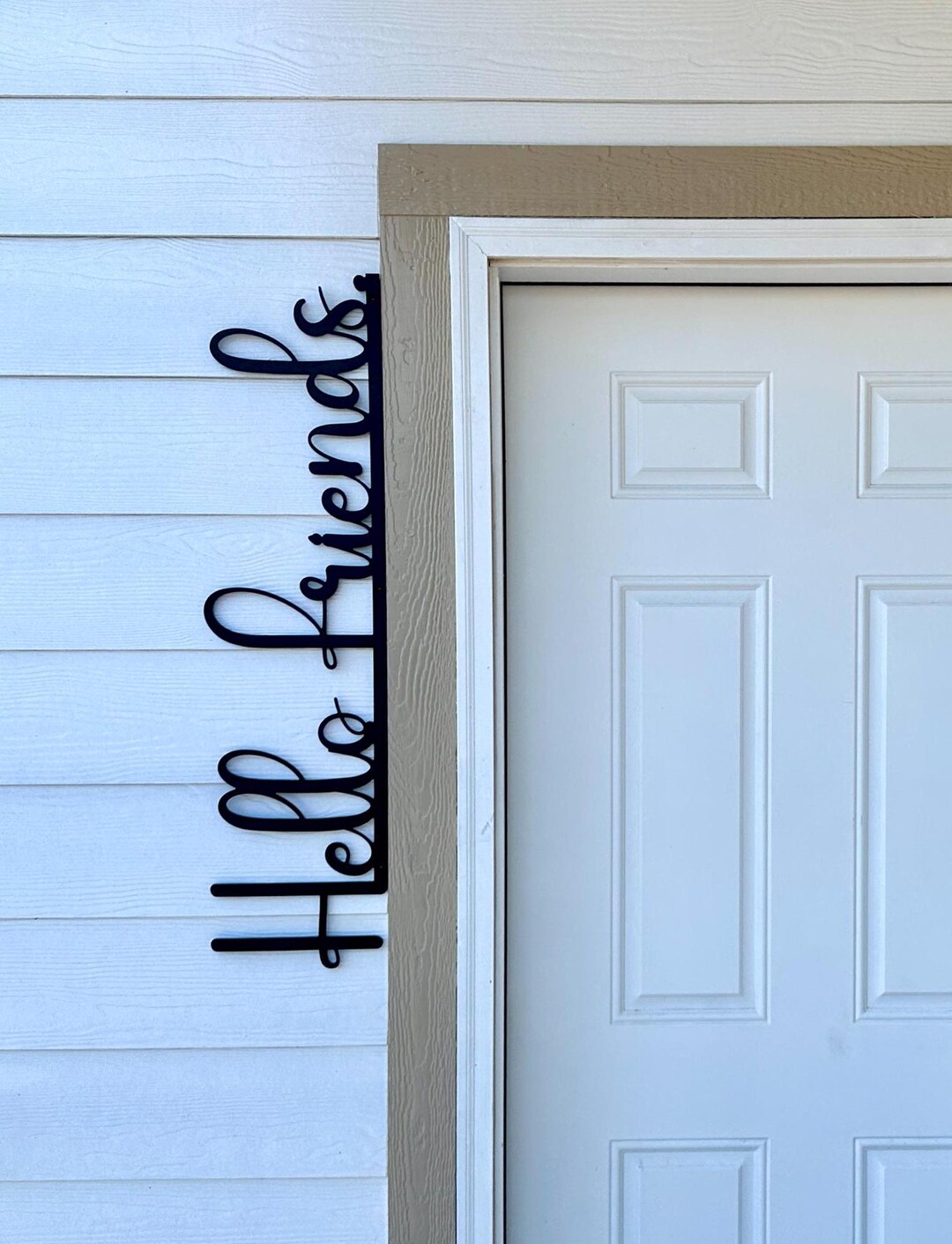 Hello Friends Vertical Sign, Weatherproof HDPE, Porch Decor - Etsy