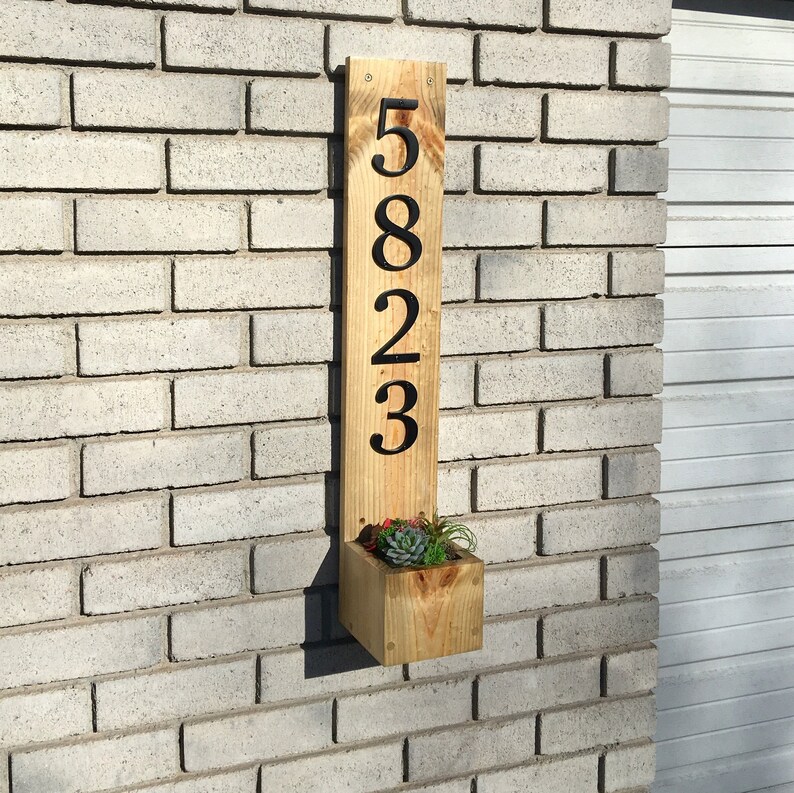 Address Sign Planter Box Address Plaque Address Planter Box | Etsy