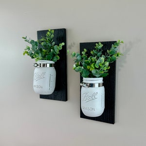 Mason Jar Wall Sconce, Farmhouse Mason Jar Wall Decor, Wall Decor ...