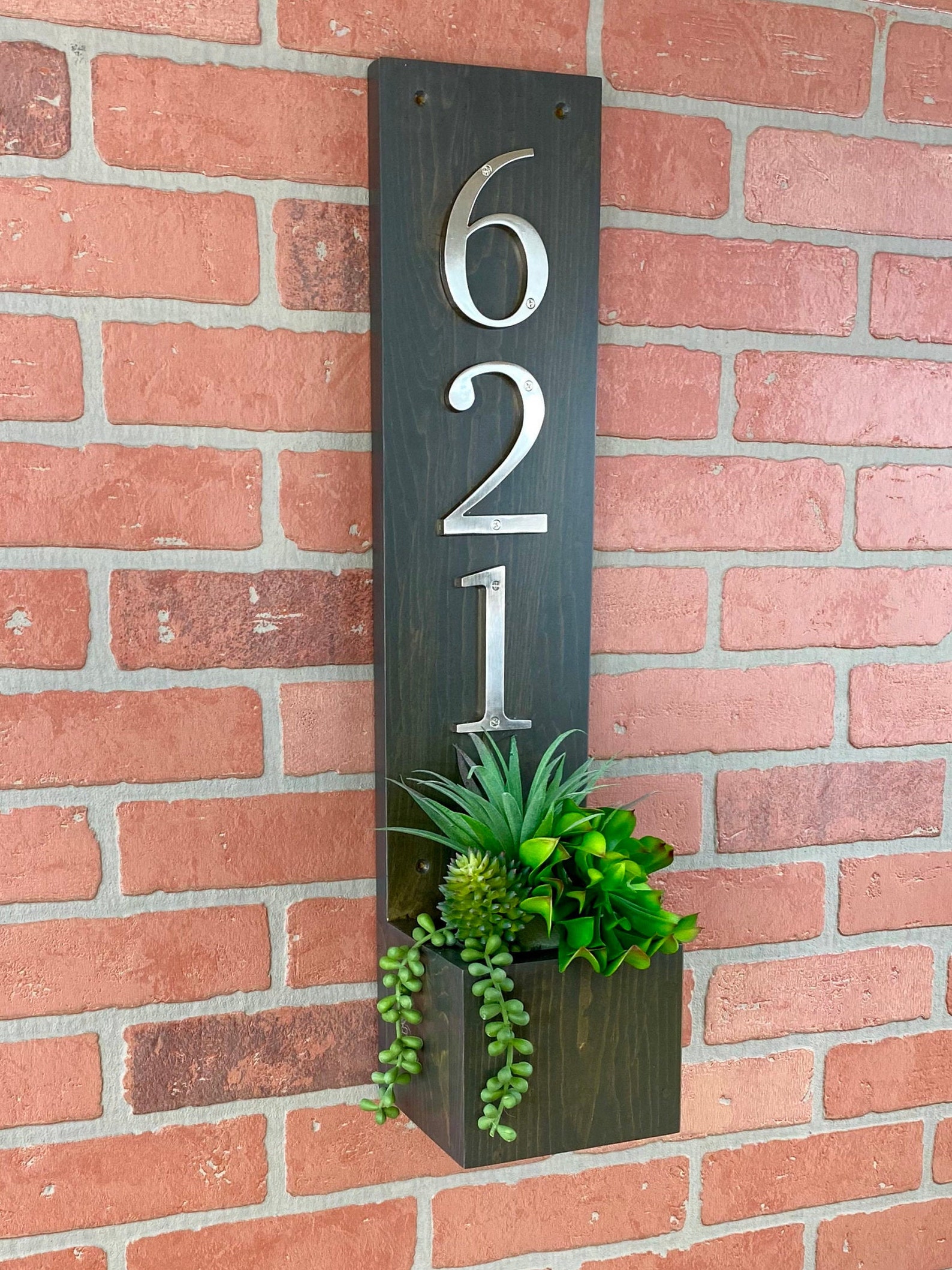 Address Sign Planter Box, Address Plaque, Address Planter Box, Rustic ...