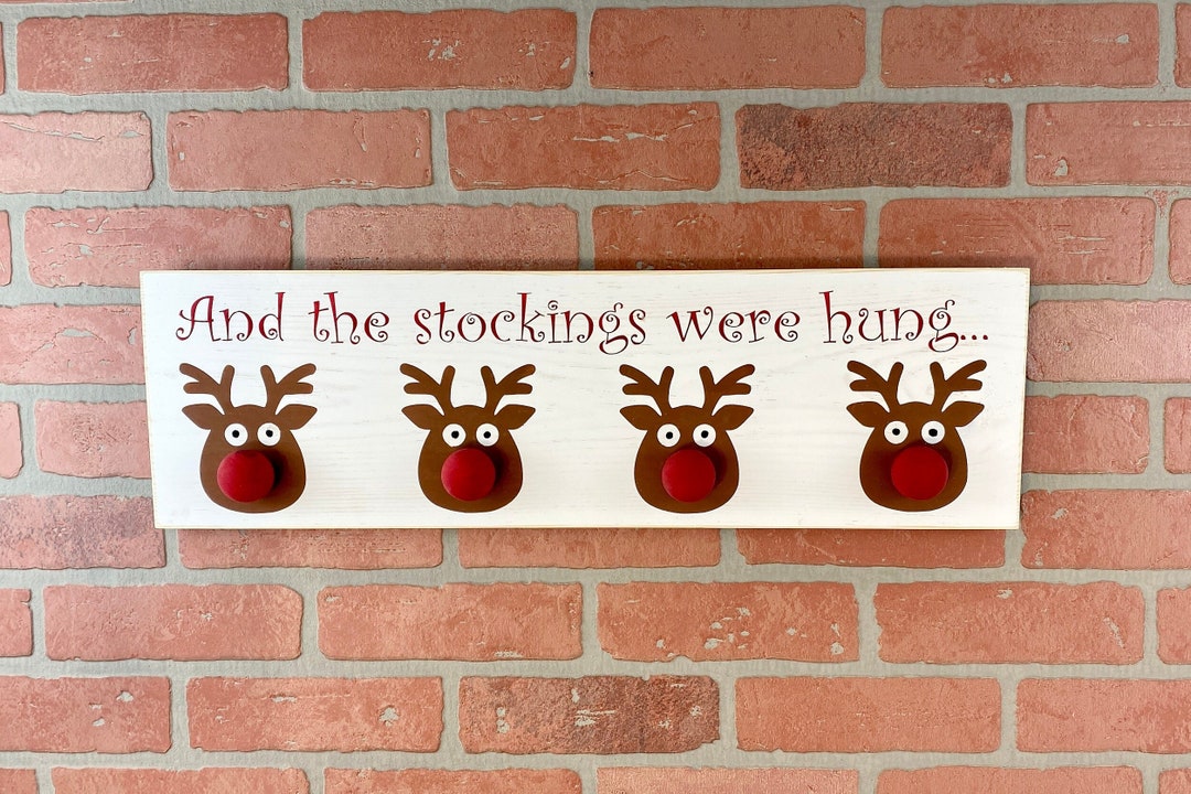 Reindeer Christmas Stocking Holder: Personalized Holiday Decor - Etsy