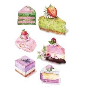 Watercolor Bakery Clipart, Clipart PNG, Digital Download, Dessert ...