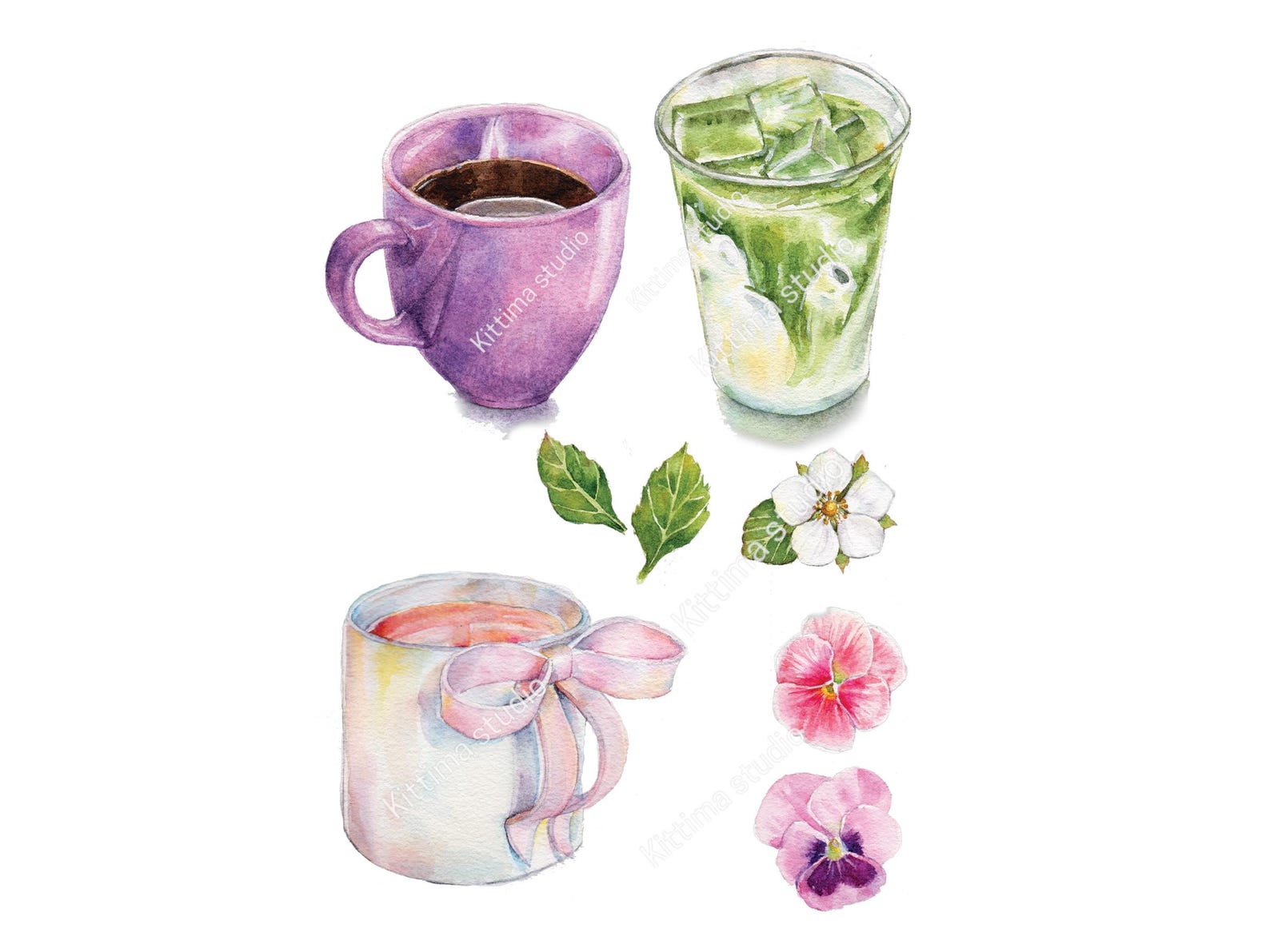 Watercolor Bakery Clipart, Clipart PNG, Digital Download, Dessert ...