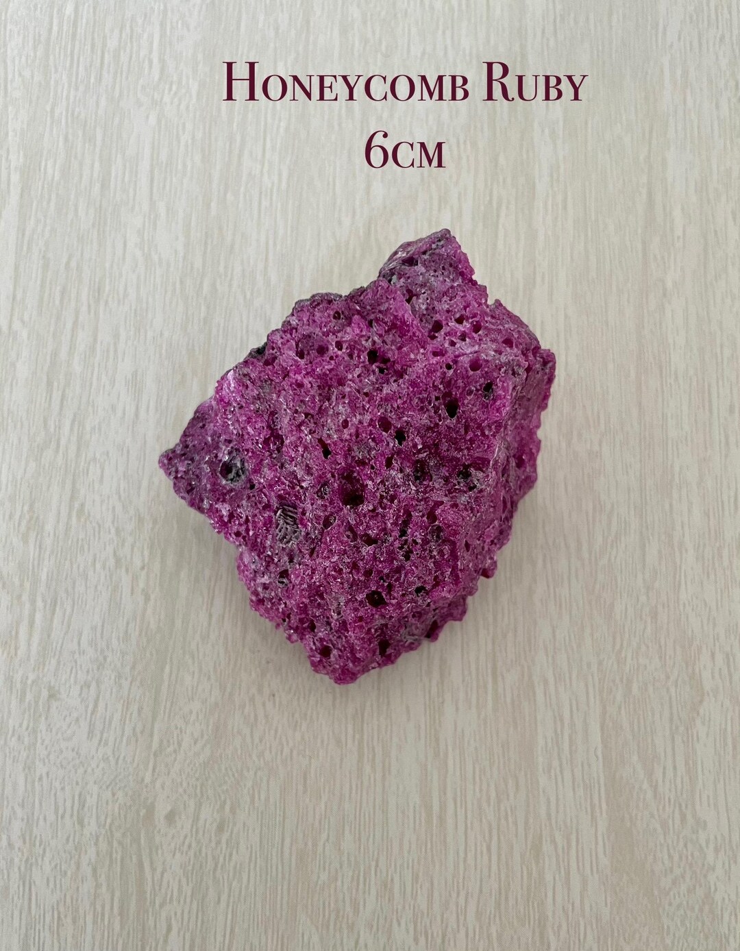Raw Honeycomb Ruby, 6cm Raw Ruby Specimen, Honeycomb Ruby Piece ...