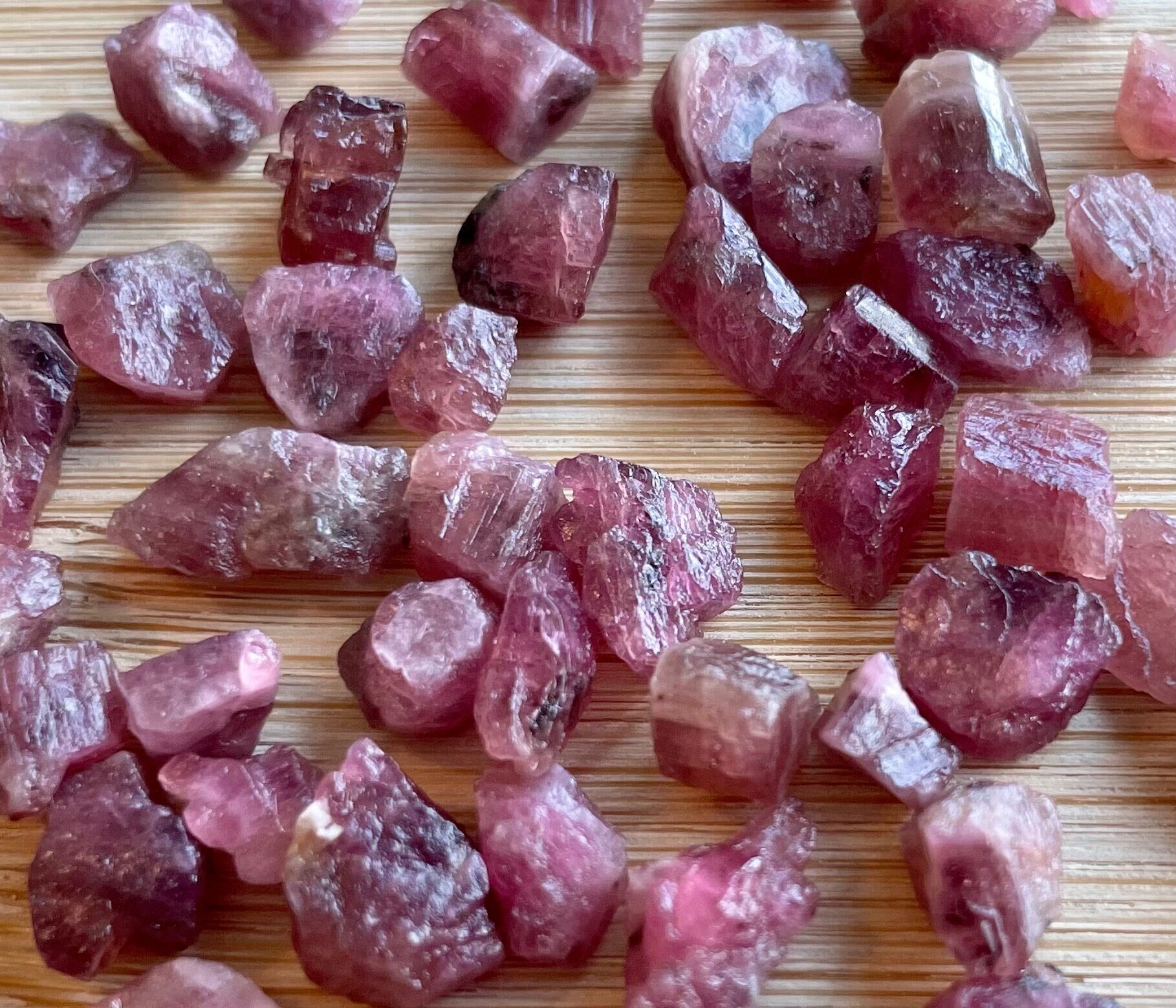 Raw Pink Tourmaline Gemstones