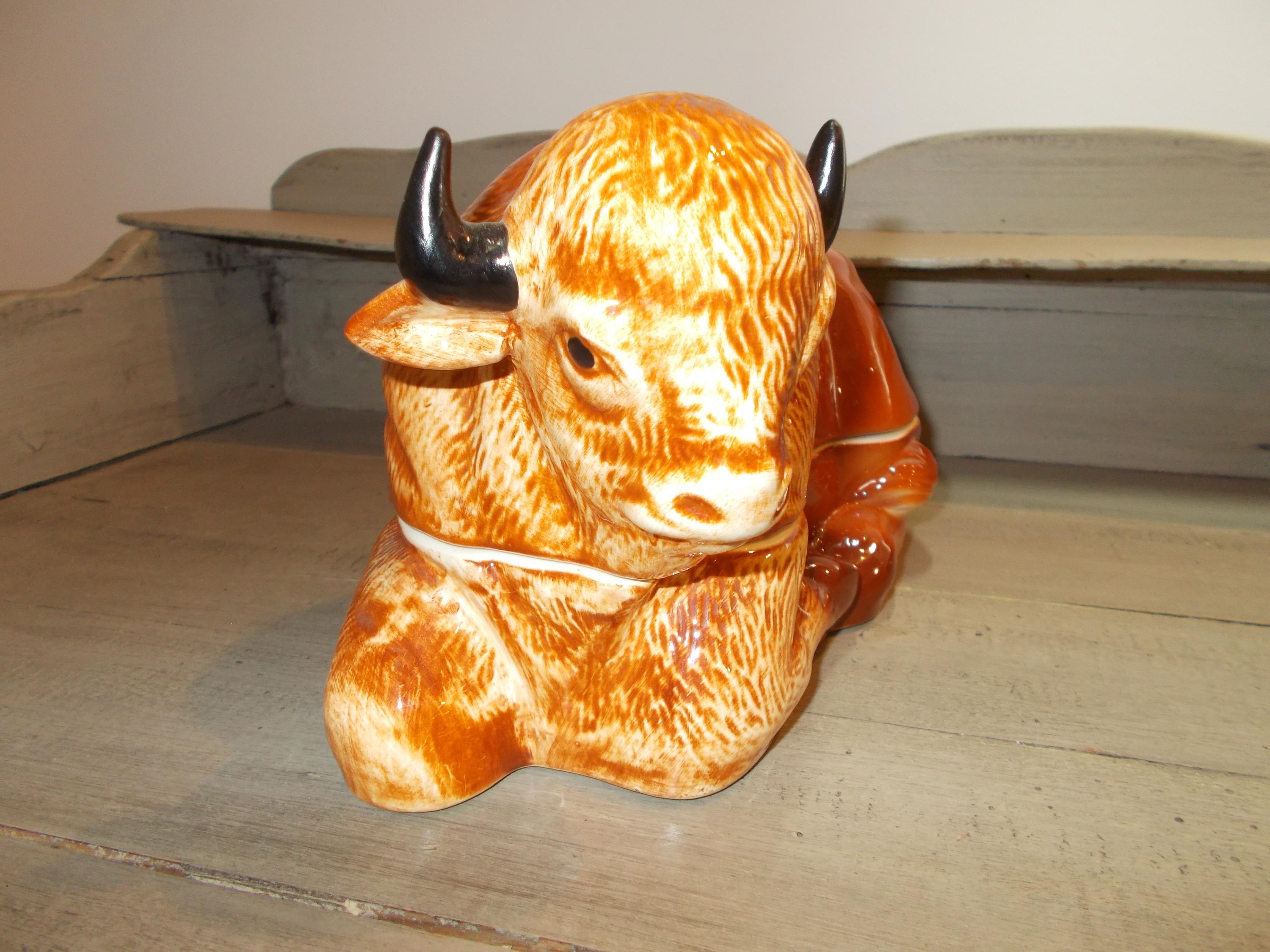 Michel Caugant French Bison, Pate Dish, Tureen, Signed, Delightful ...