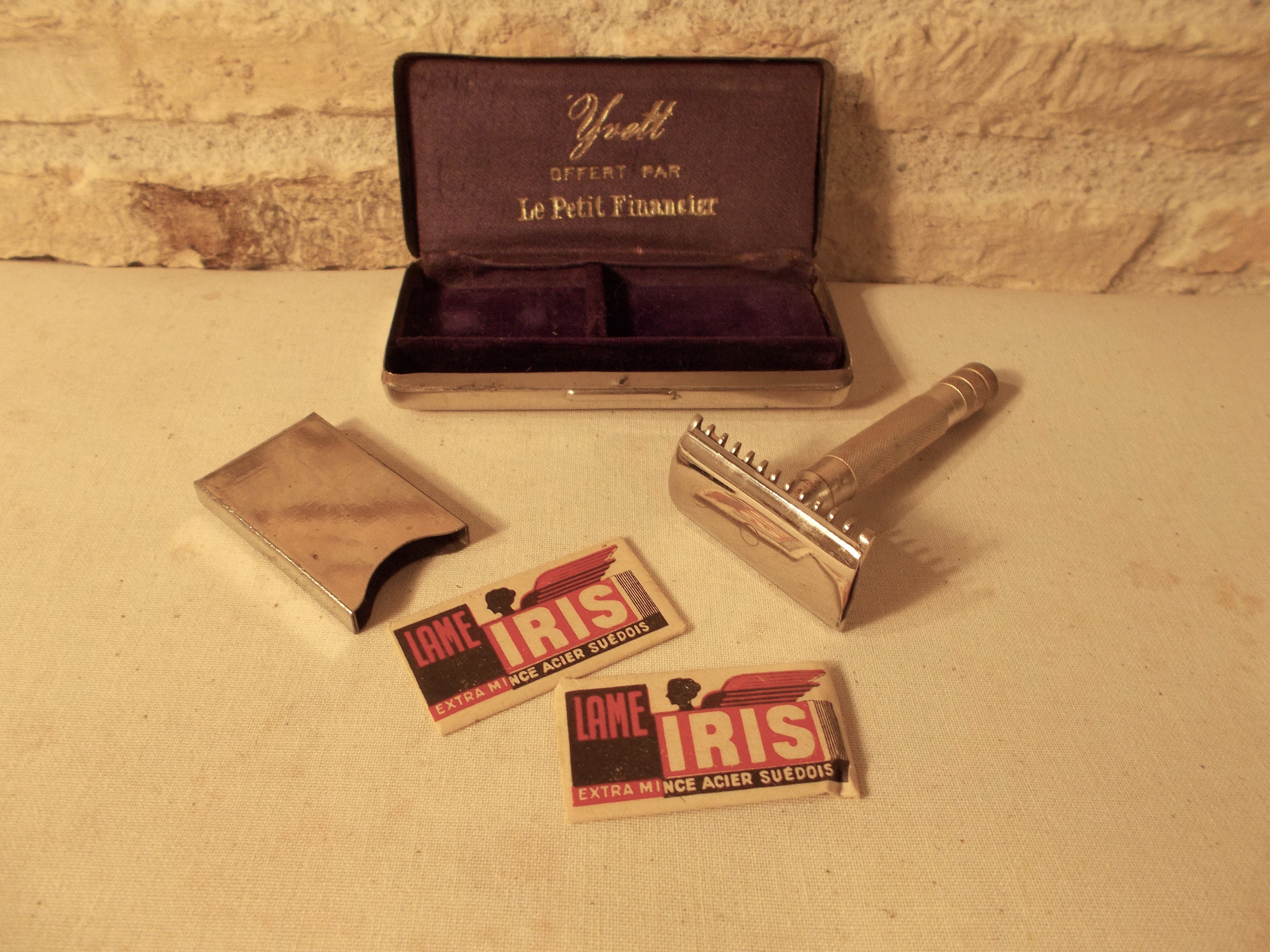 Vintage French Razor Travel Set in Metal Tin Made by Yvett - Etsy