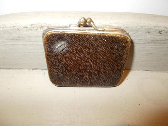 Incredible Tiny Antique Leather Coin Purse from Circa 1800 s