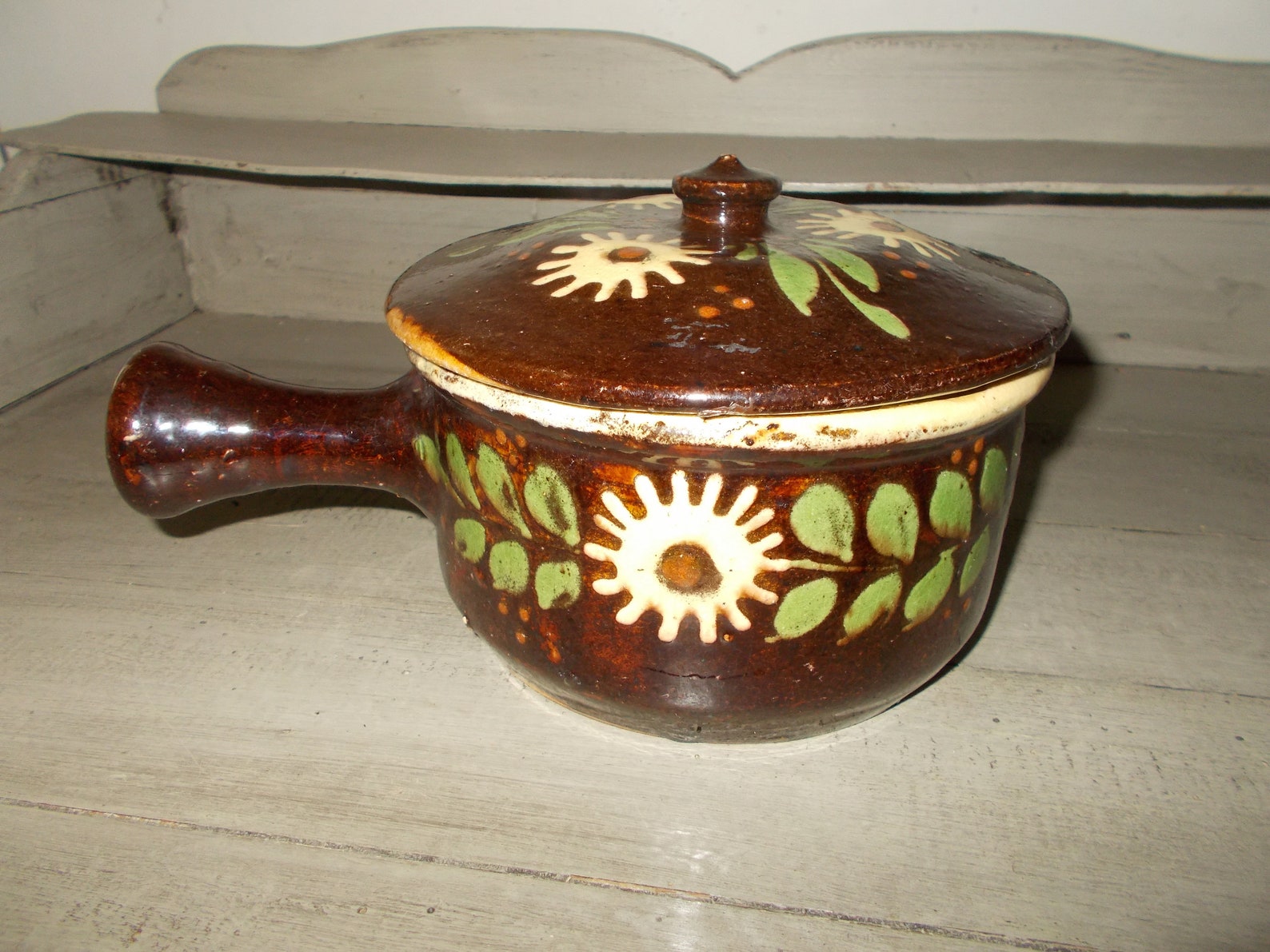 French Alsace Pottery Sauce Pot, With Lid. - Etsy