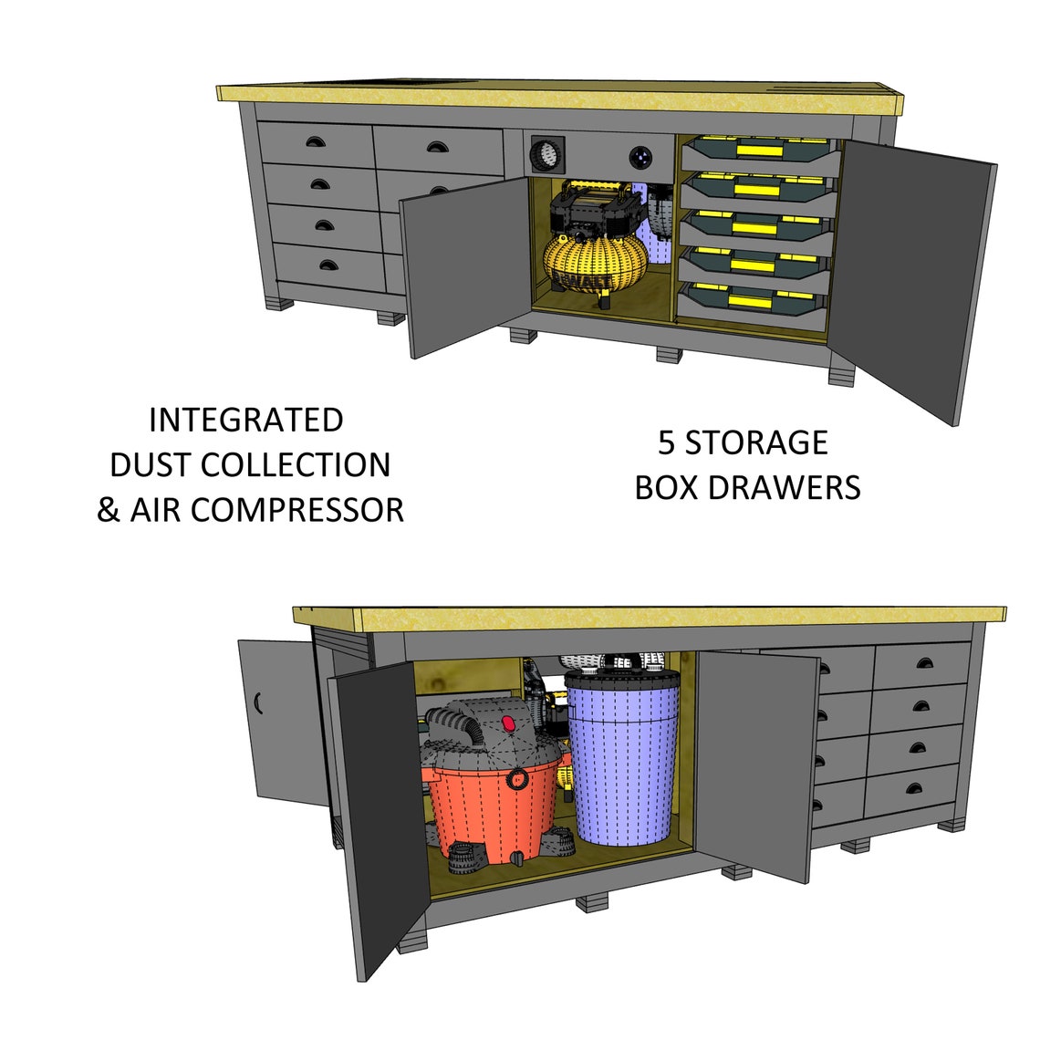 The REAL Ultimate Workshop Table Plans - Etsy