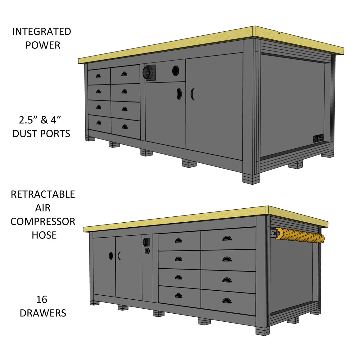The REAL Ultimate Workshop Table Plans - Etsy