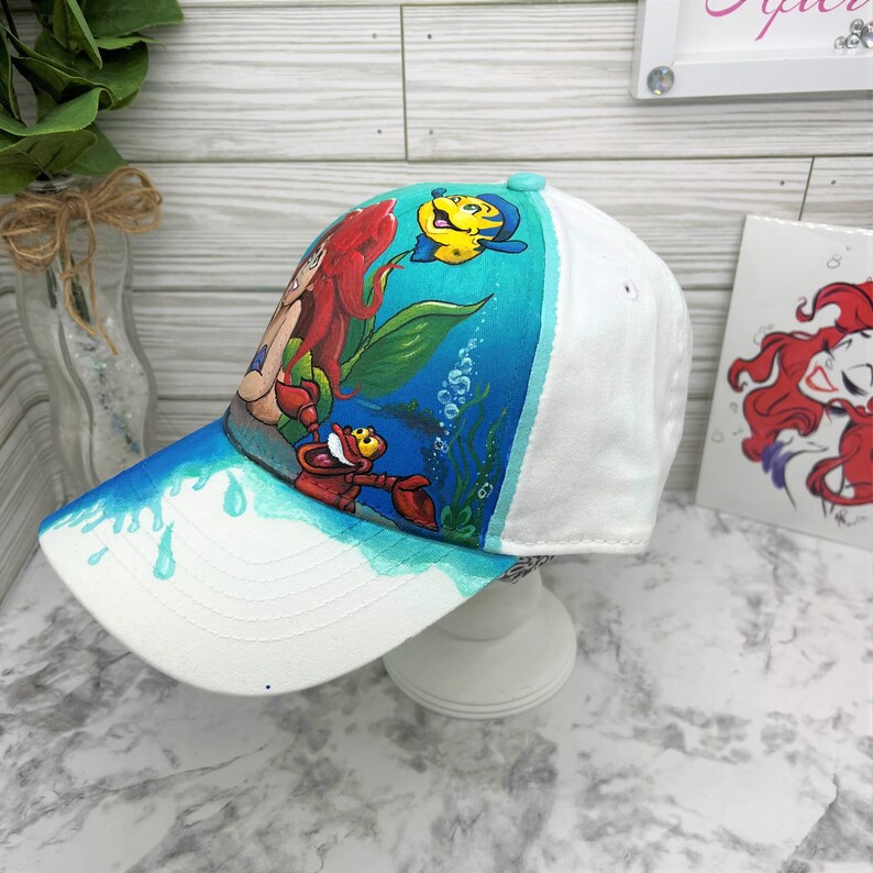 Hand Painted Little Mermaid Baseball Cap - Etsy