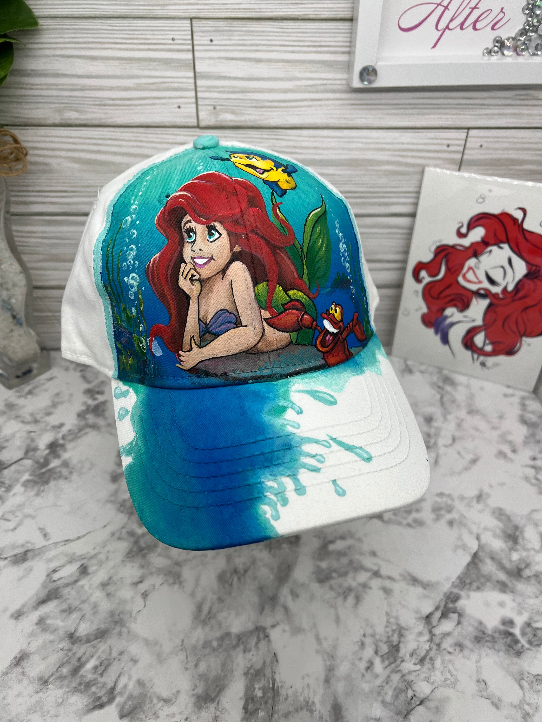Hand Painted Little Mermaid Baseball Cap - Etsy