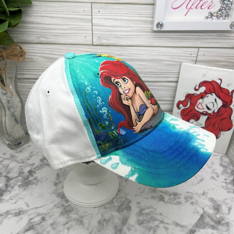 Hand Painted Little Mermaid Baseball Cap - Etsy