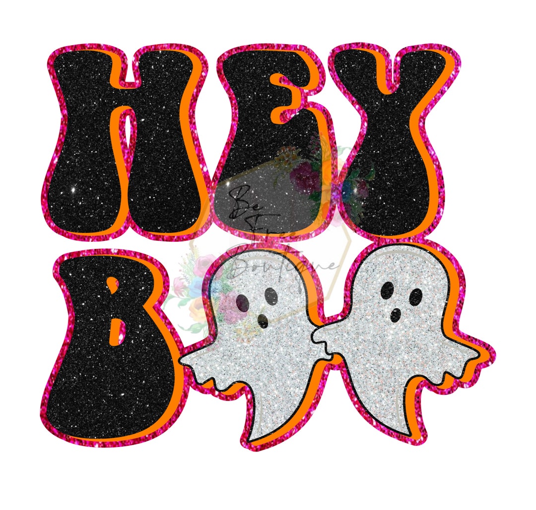 HEY BOO, Boo, Glitter, Halloween, Happy Halloween, Pink, Orange, Hey ...