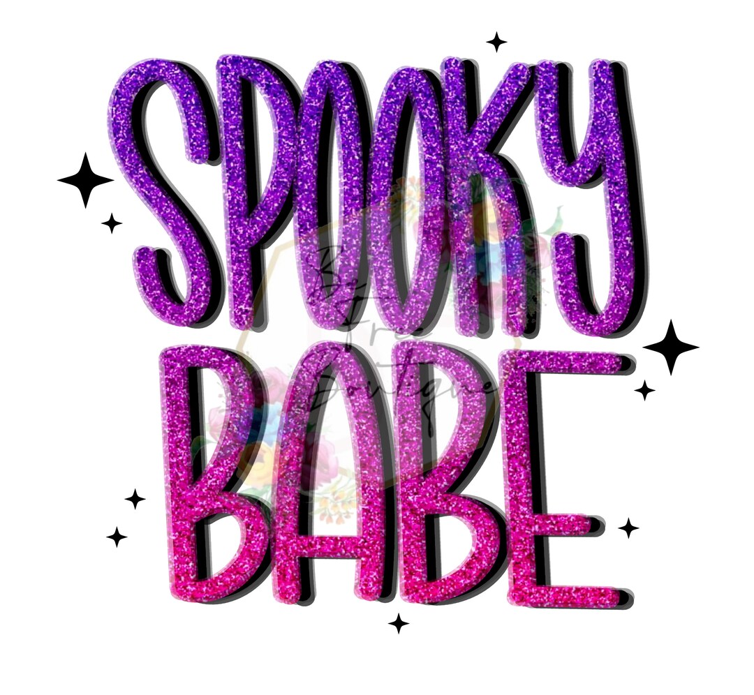 SPOOKY BABE, Halloween, Png, Fall, Babe, Glitter, Spooky, Boo, Png ...