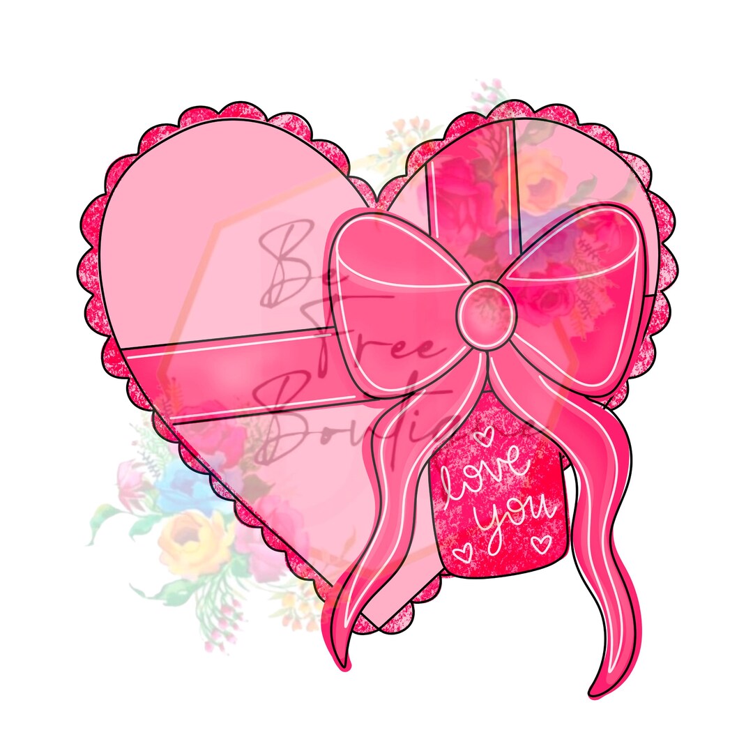 Heart, Valentine’s Day, Png, Bow, Love You, Png, Digital Download ...