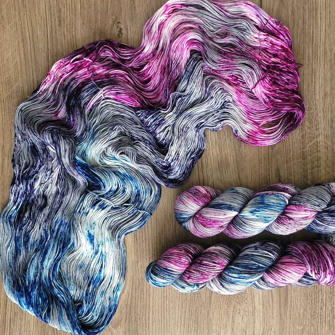Galaxy PREORDER Hand Dyed Yarn Fingering Sock Yarn Cashmere DK Worsted ...