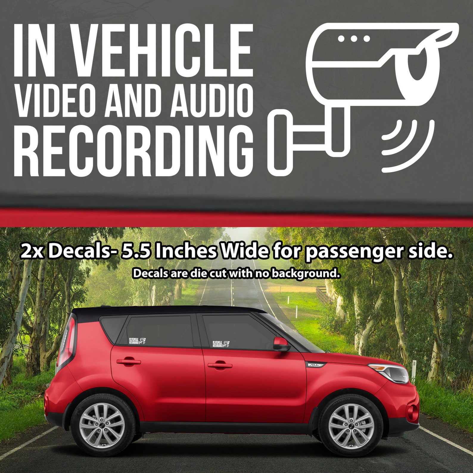 In Vehicle Audio and Video Recording Vinyl Decal Stickers 4X - Etsy
