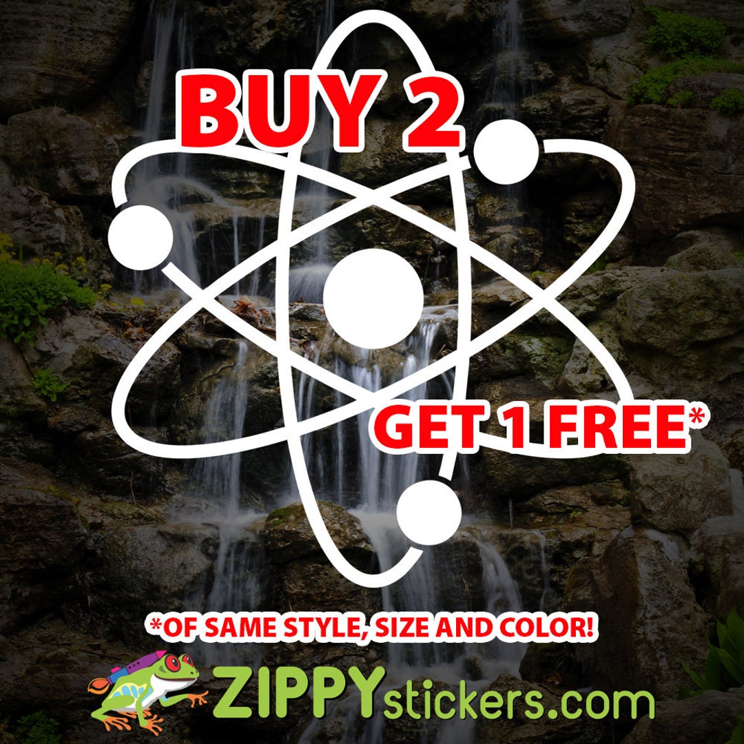 Spinning Atom Vinyl Decal Sticker, Spinning Molecules, Science Theme ...