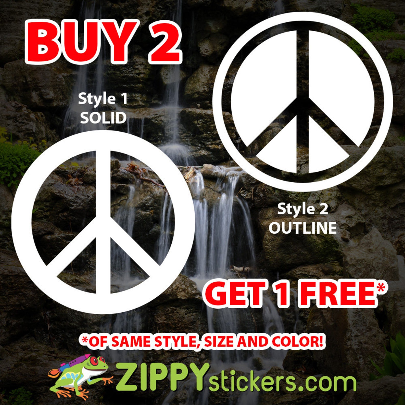 PEACE Sign Vinyl Decal Sticker PEACE LOVE Happiness Hippie - Etsy