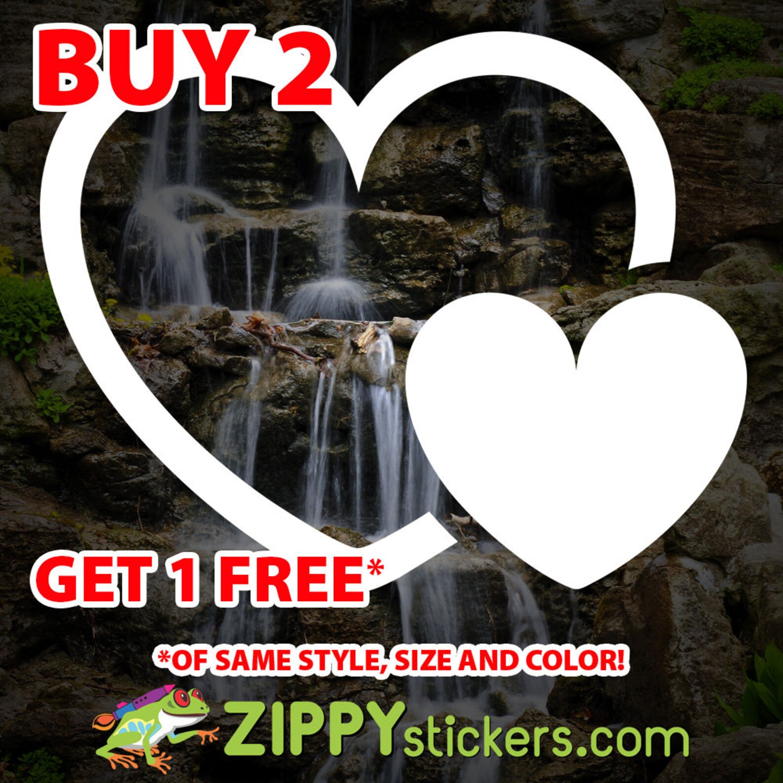 2 Hearts Vinyl Decal Sticker Heart in a Heart Valentines Day | Etsy