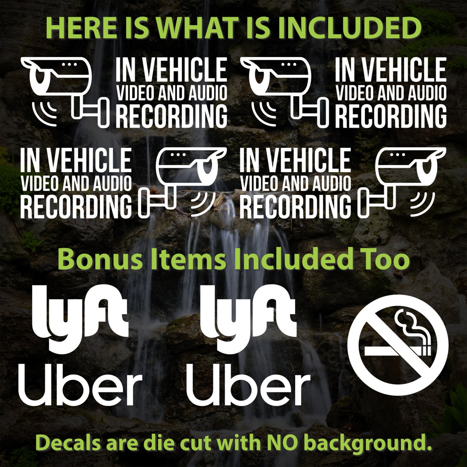 In Vehicle Audio and Video Recording Vinyl Decal Stickers 4X - Etsy