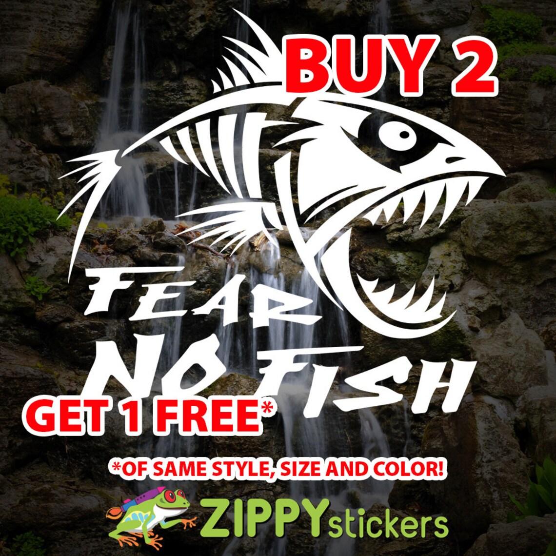 Fear NO Fish Vinyl Decal Sticker Fishing Decal Fish Skeleton - Etsy