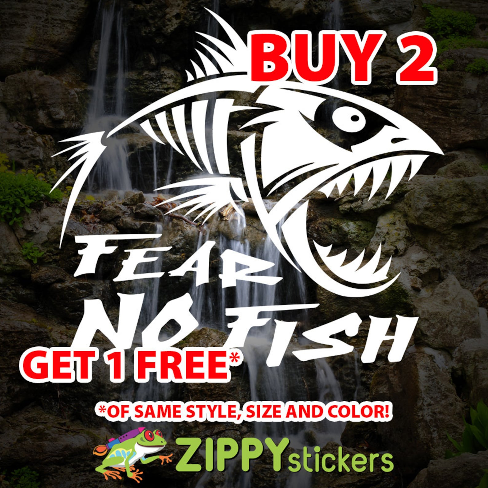 Fear NO Fish Vinyl Decal Sticker Fishing Decal Fish Skeleton - Etsy