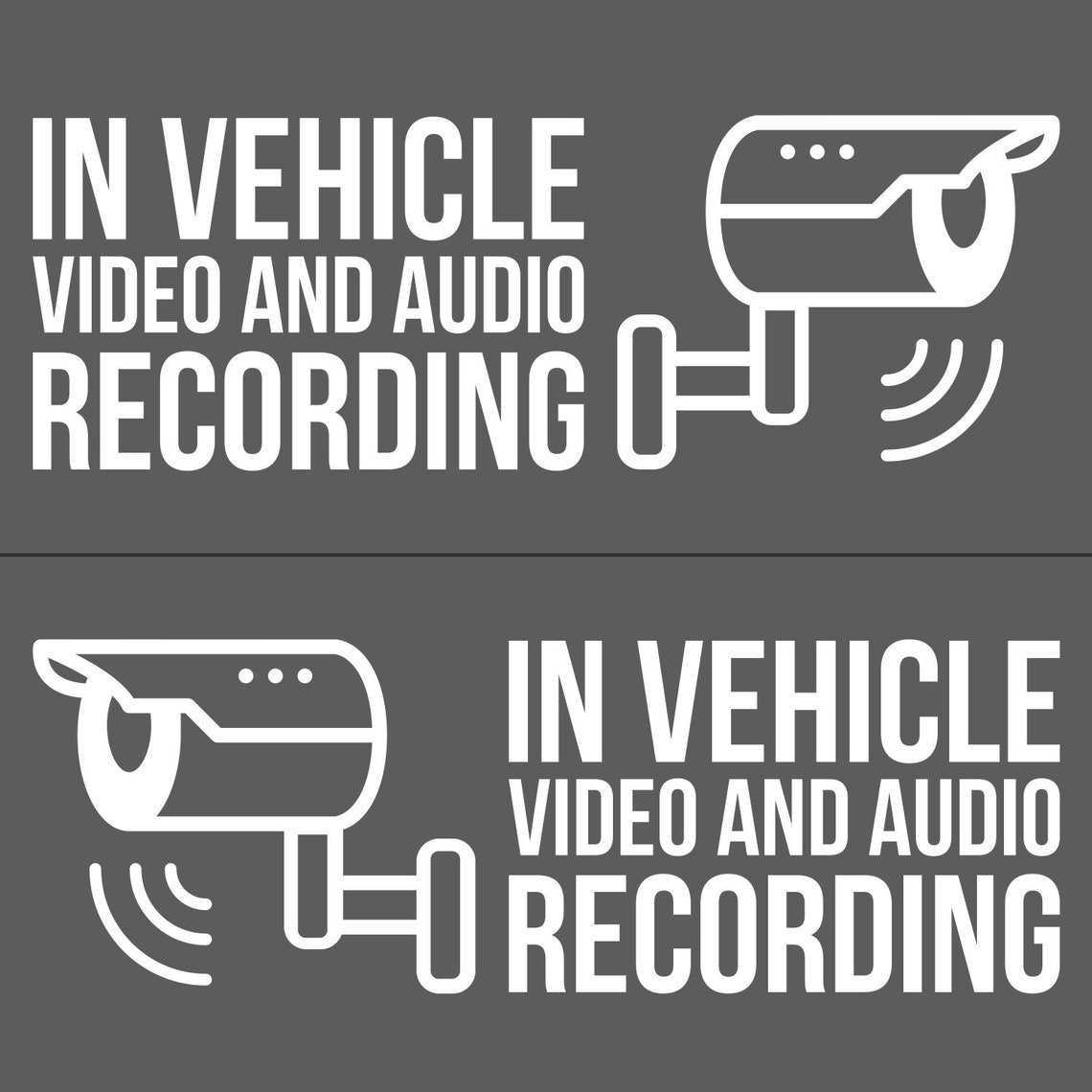 In Vehicle Audio and Video Recording Vinyl Decal Stickers 4X - Etsy