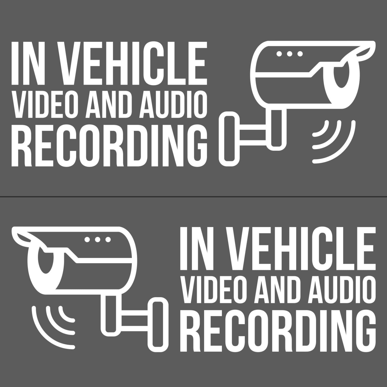 In Vehicle Audio and Video Recording Vinyl Decal Stickers 4X - Etsy