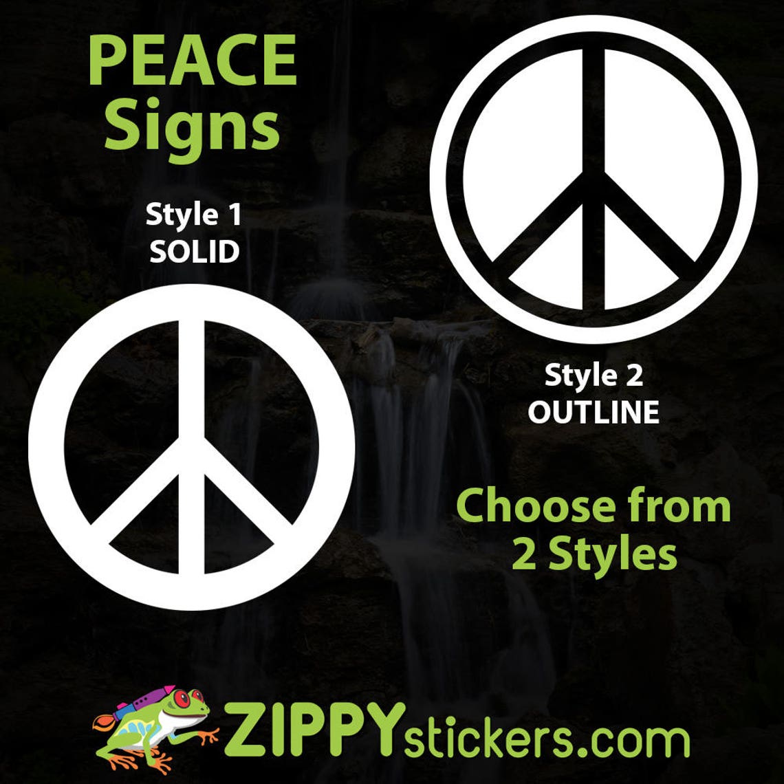 PEACE Sign Vinyl Decal Sticker PEACE LOVE Happiness Hippie - Etsy