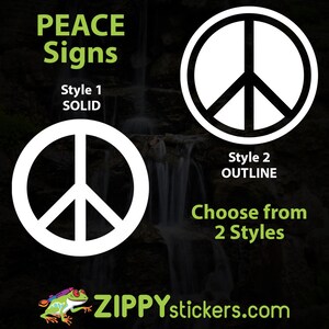 PEACE Sign Vinyl Decal Sticker, PEACE, LOVE, Happiness, Hippie Peace ...