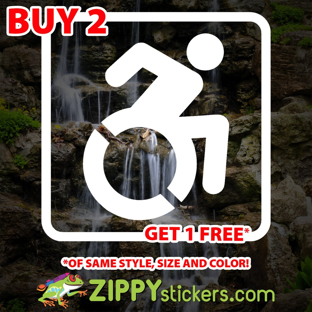 Handicap Wheelchair Symbol Decal: New Style in Motion Logo - Etsy