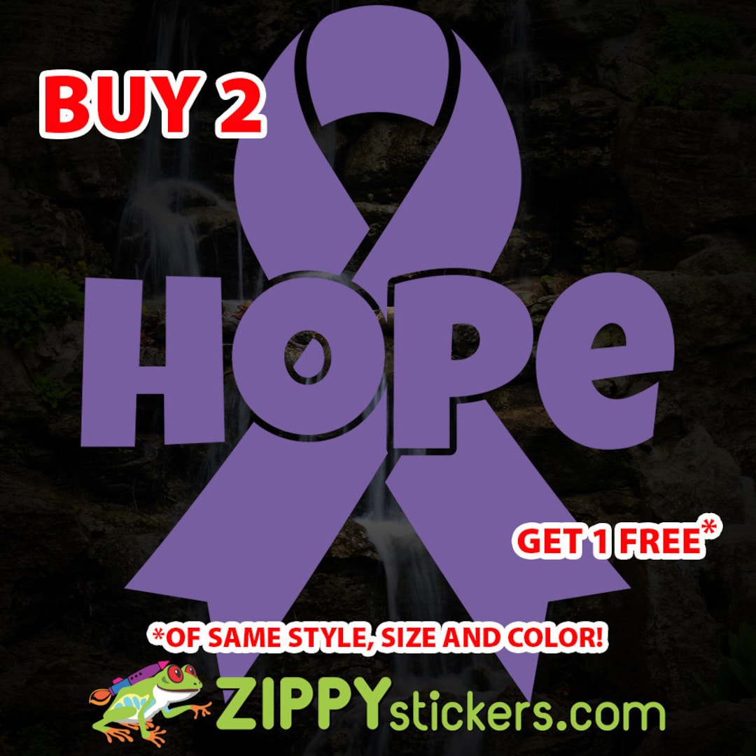 Hope Cancer Ribbon Vinyl Decal Sticker, Cancer Ribbon Decal Hope ...