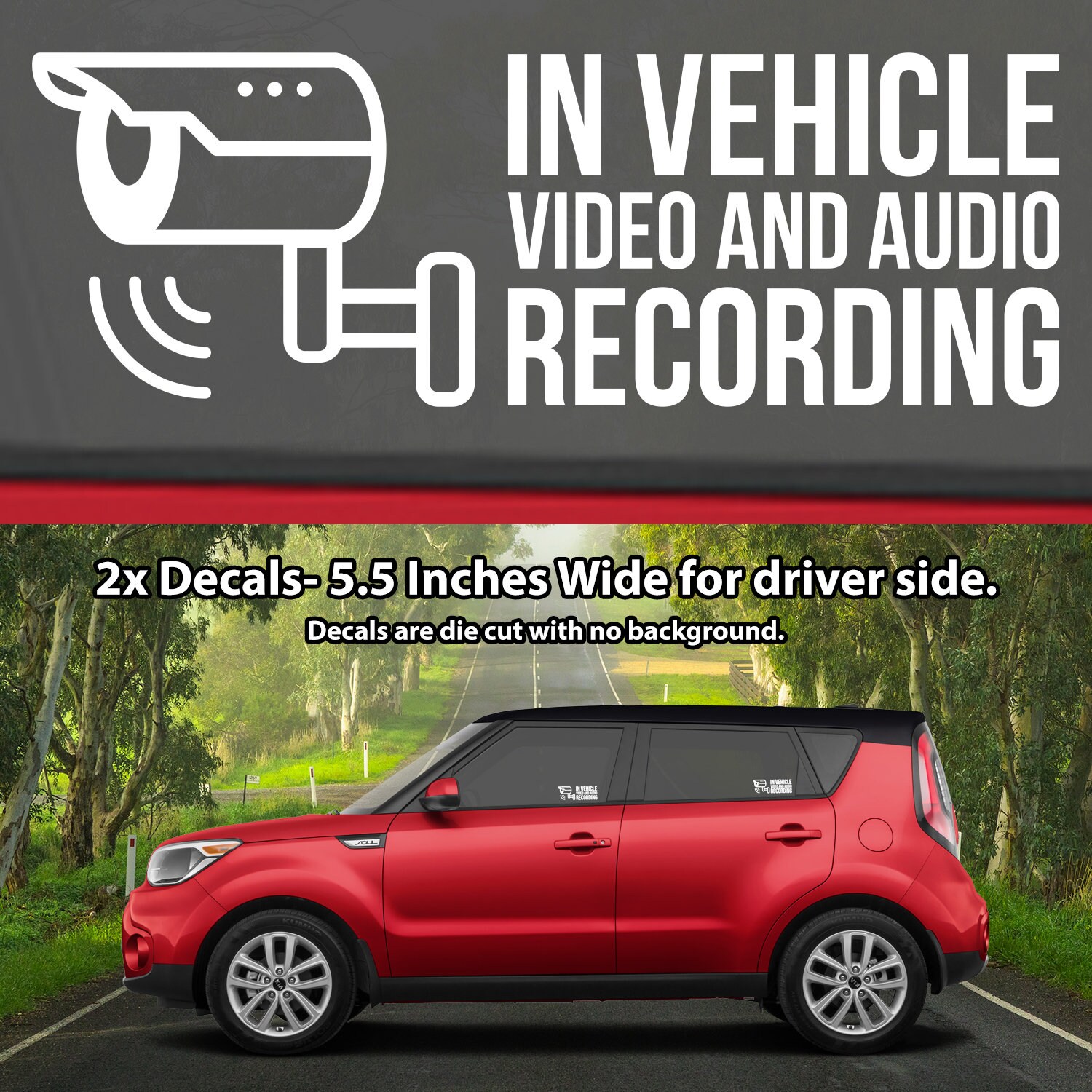 In Vehicle Audio and Video Recording Vinyl Decal Stickers 4X - Etsy