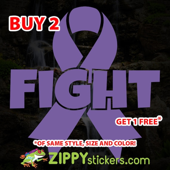 Fight Cancer Ribbon Vinyl Decal Sticker Cancer Ribbon Decal - Etsy