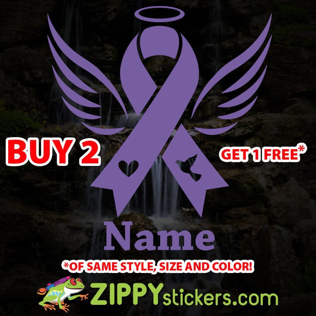 Cancer Angel Memorial / Memorial Angel Ribbon Vinyl Decal Sticker With ...