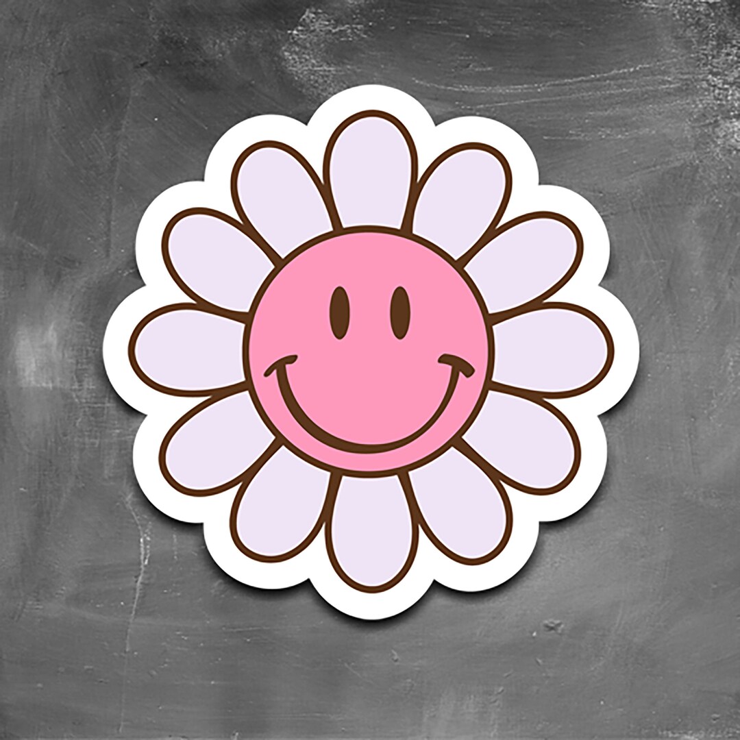 Sunflower Sticker. Smily Face Flower. - Etsy