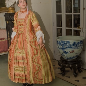 Robe à la française Louis XV/A LA COMMANDE/Robe à panier/Robe 1750/18th ...