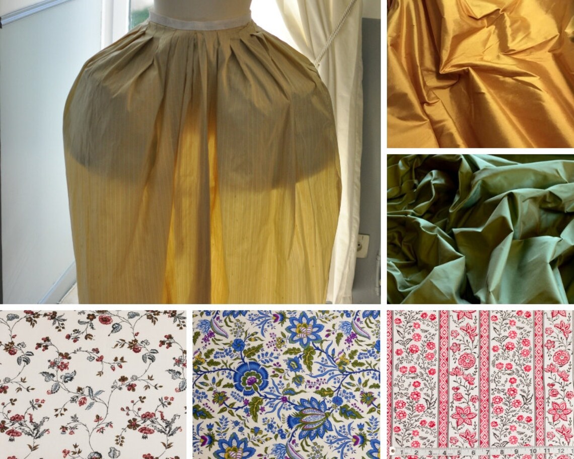 Silk skirt 18 eme /Skirt louis XV/Jupe rococo/Colonial | Etsy